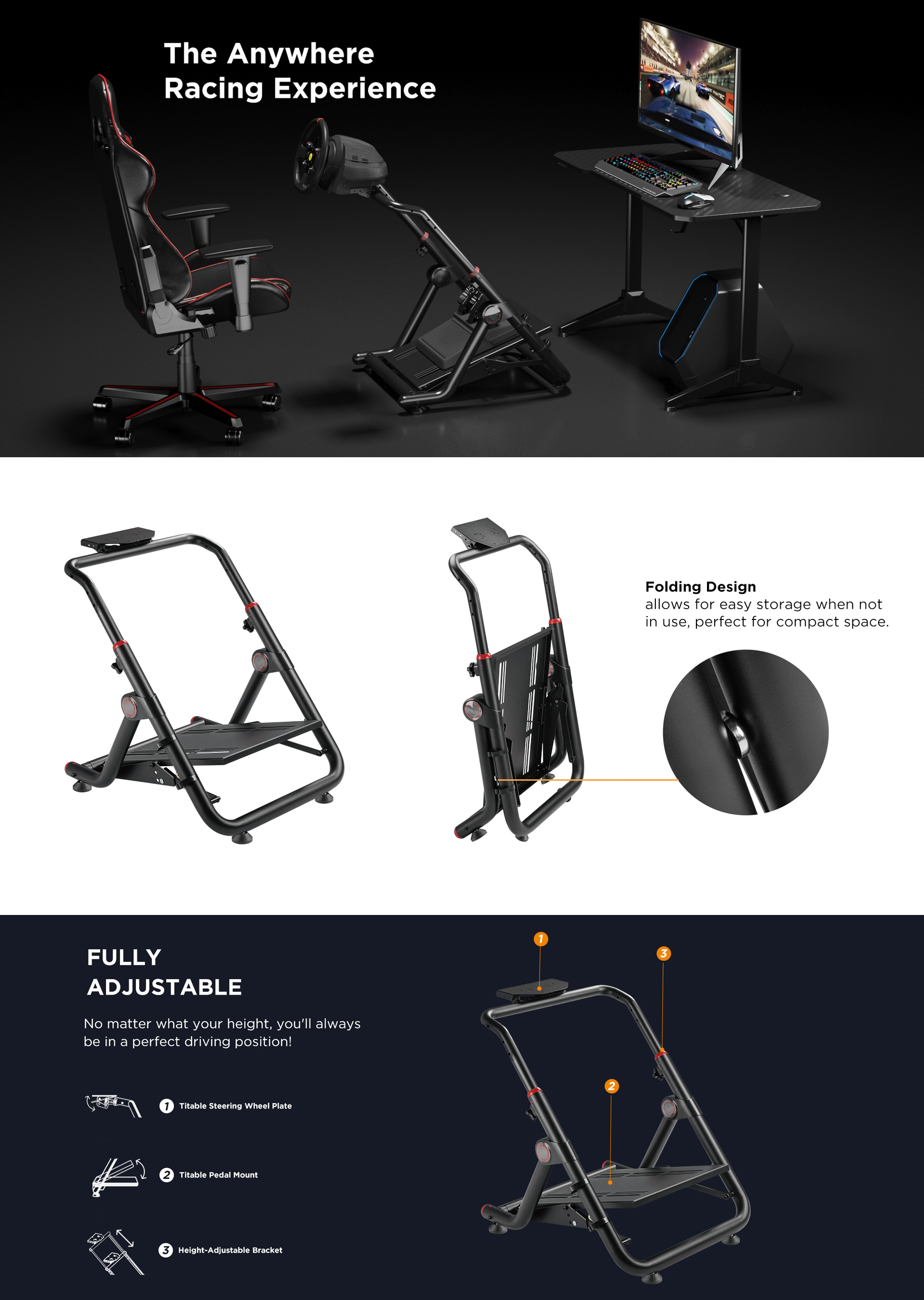 China Folding Racing Steering Wheel Stand Supplier and Manufacturer ...