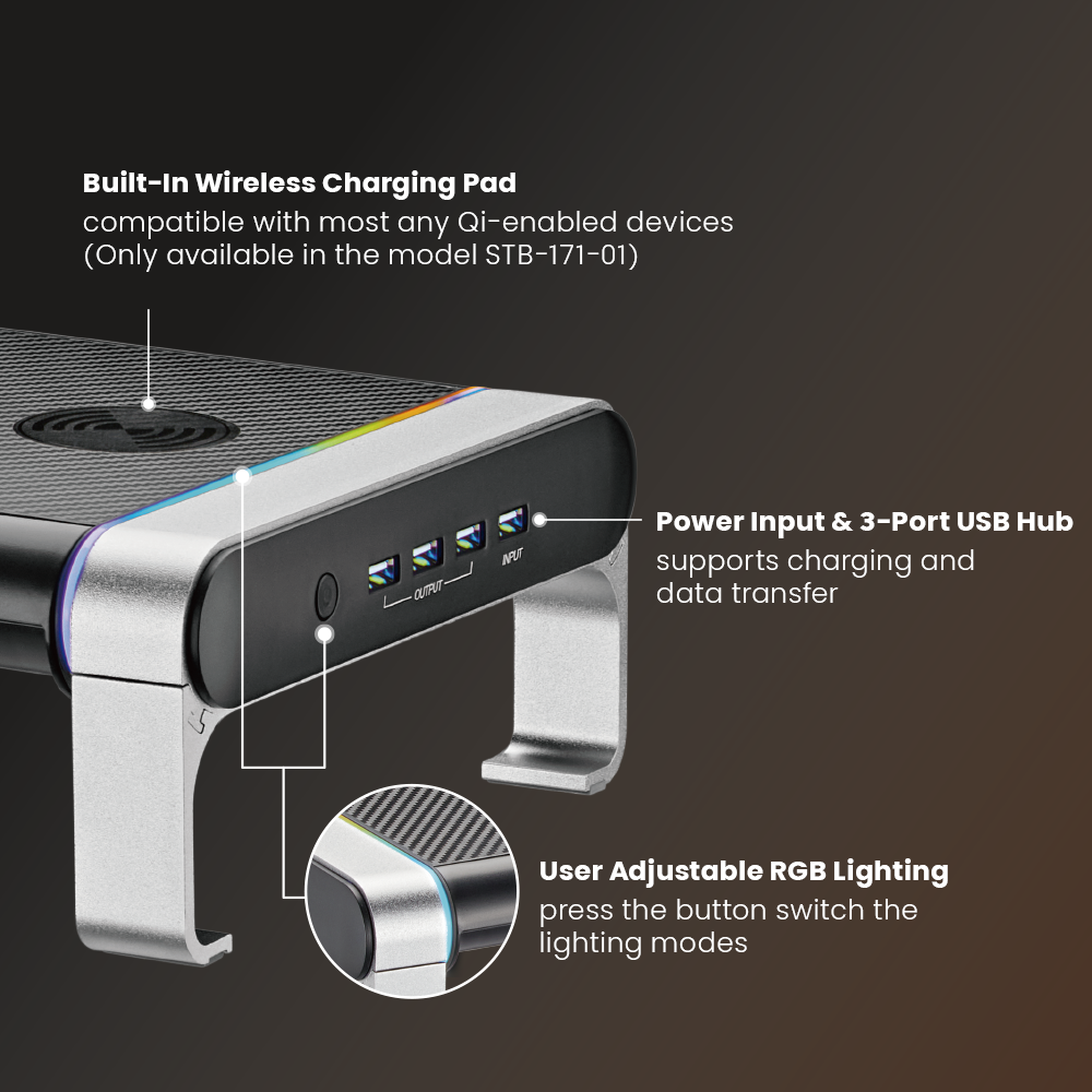 Hyper Gaming Monitor Risers with Wireless Charging Pad Supplier and ...