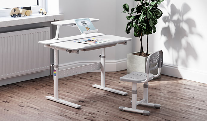 Ergonomic Height Adjustable Kids Desks and Chairs - LUMI